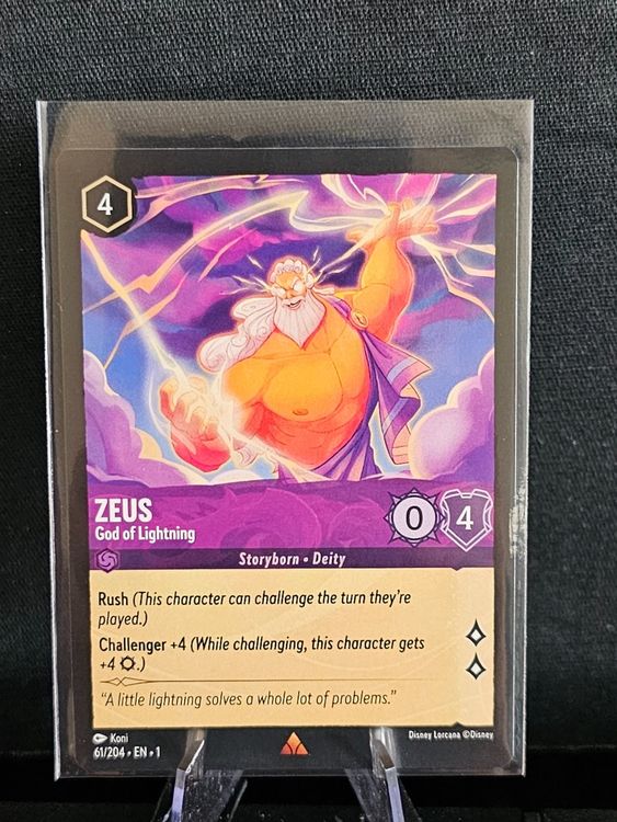 Disney Lorcana zeus God of Lightning Rare (Neu (gemäss Beschreibung ...