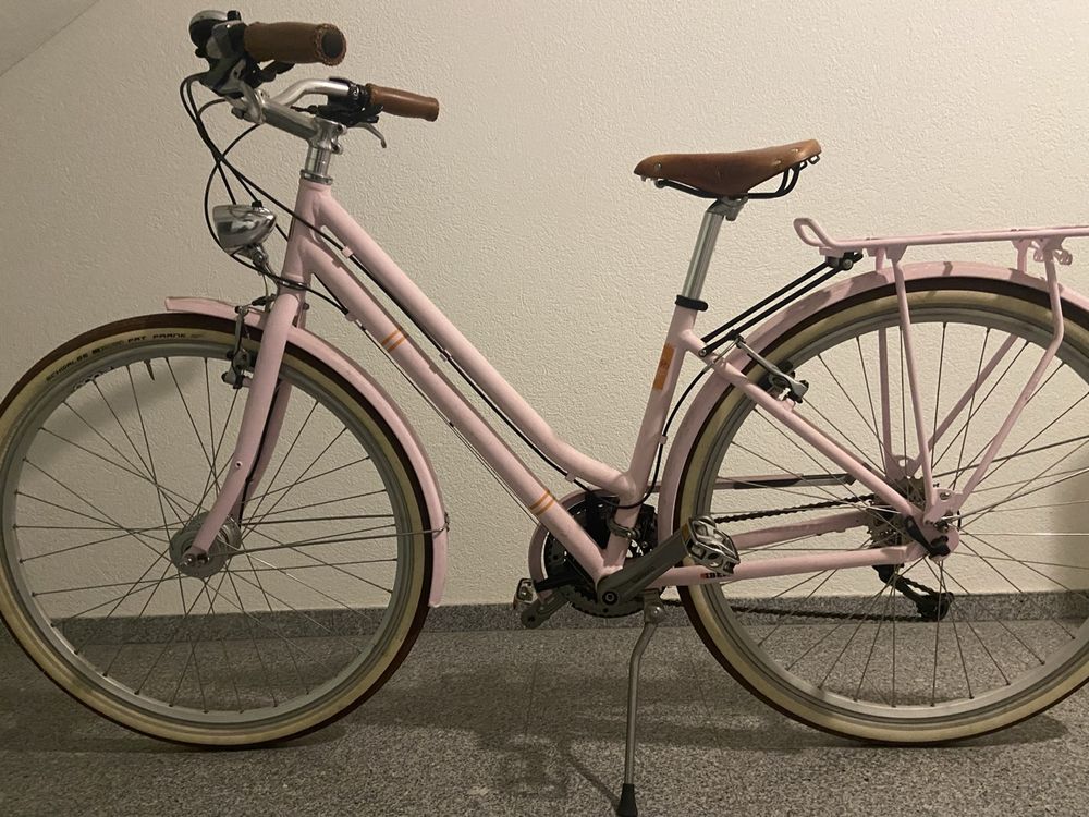 IBEX Citybike rosa, Leder, Retro Look, 28" (Gebraucht) in Zuchwil für ...
