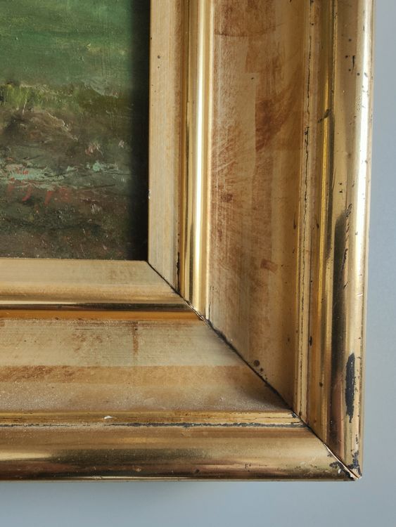 Tableau ancien 1912 signé "Jument et cheval ongre" peinture (D'occasion) à Tramelan pour CHF 200 ...