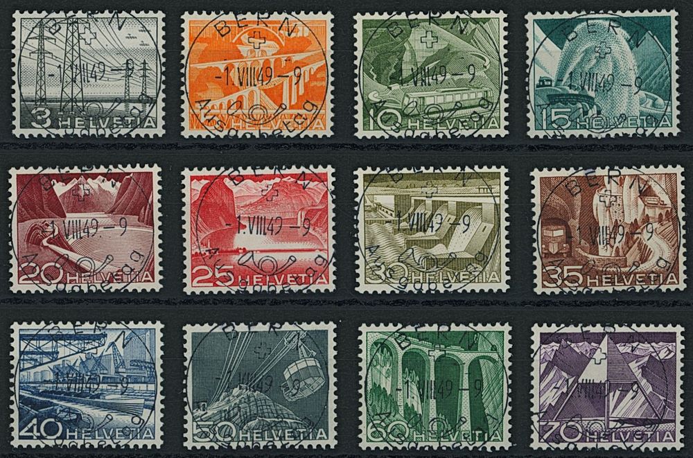 1949 - Technik + Landschaft - Ersttag Voll Stempel ET - dt (Gebraucht) in Schindellegi für CHF ...