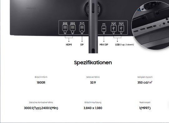 Samsung Curved Gaming Monitor C49HG90DMU (49") | Acheter sur Ricardo