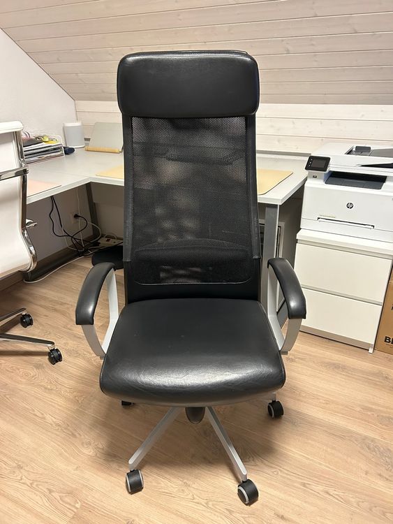 Bürostuhl, Drehstuhl, Ikea "Markus", leder, schwarz | Kaufen auf Ricardo