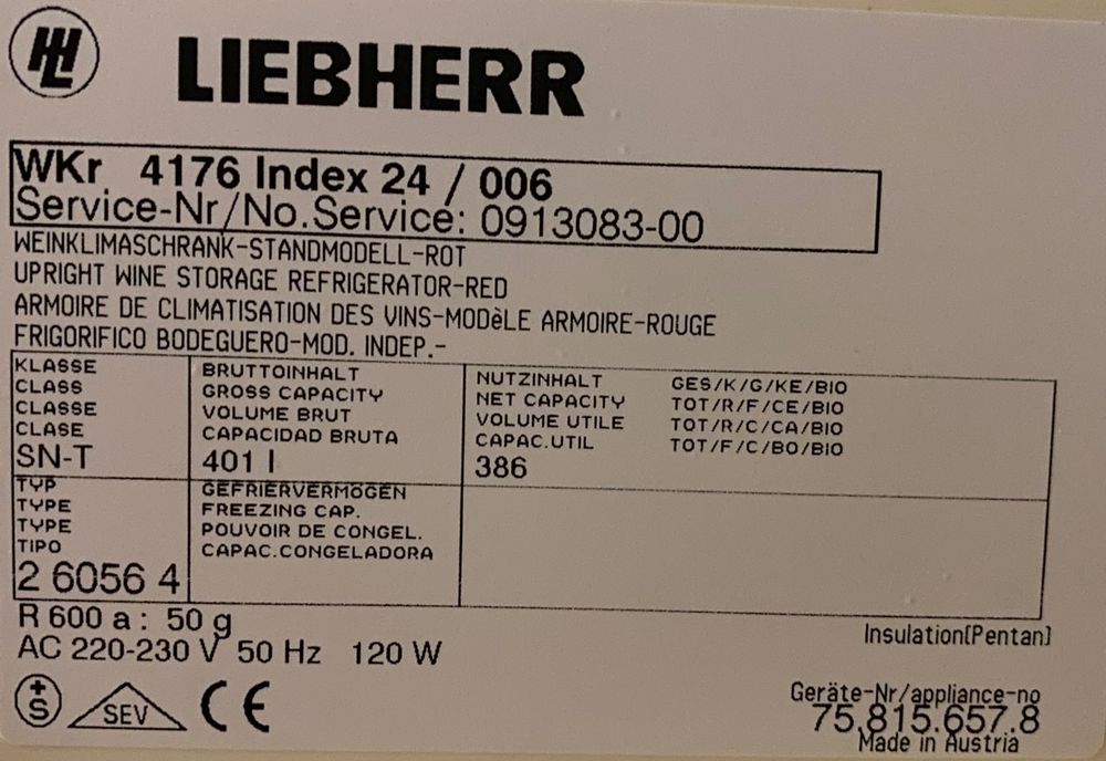 Liebherr Weinklimaschrank Grand Cru WK 4176 | Kaufen auf Ricardo