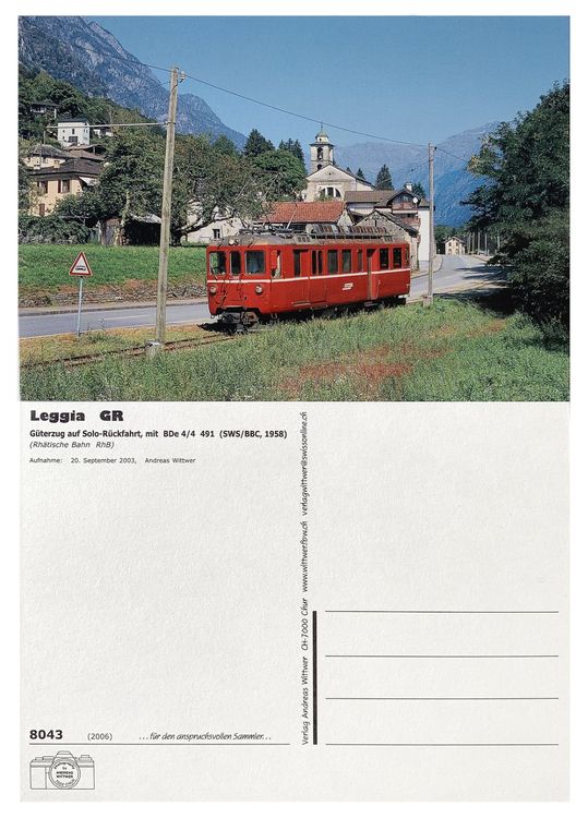 Leggia Grono Moesa Val Mesolcina Misox Bahn RhB BDe 4/4 491 (Neu ...
