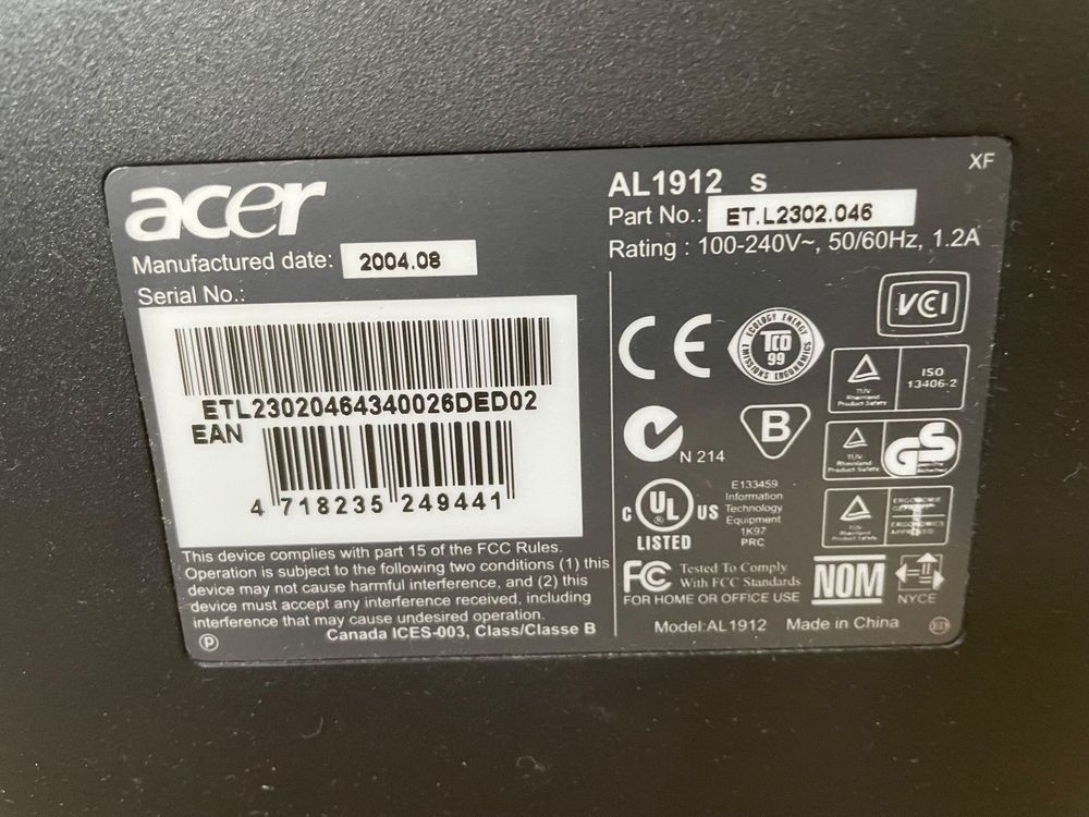 Acer Monitor AL1912 | Kaufen auf Ricardo