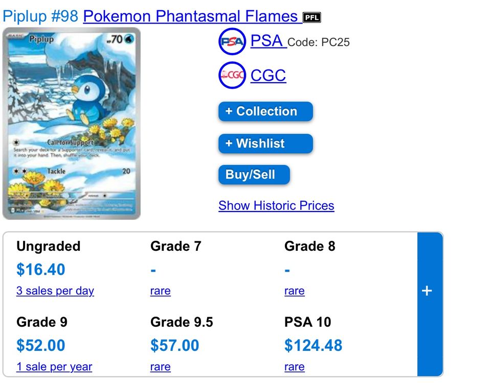 Piplup 098/094 – Illustration Rare (IR) – Phantasmal Flames (Neu ...