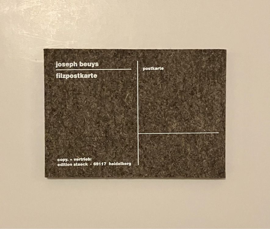 Joseph Beuys Filzpostkarte Edition Staeck (1985, vergriffen) (Gebraucht) in Zürich für CHF 25 ...