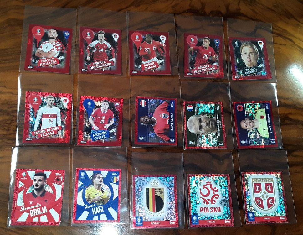 15 Topps Logo Foil Parallel Euro 2024 Sticker PTW DEN AUT ++ (Neu ...
