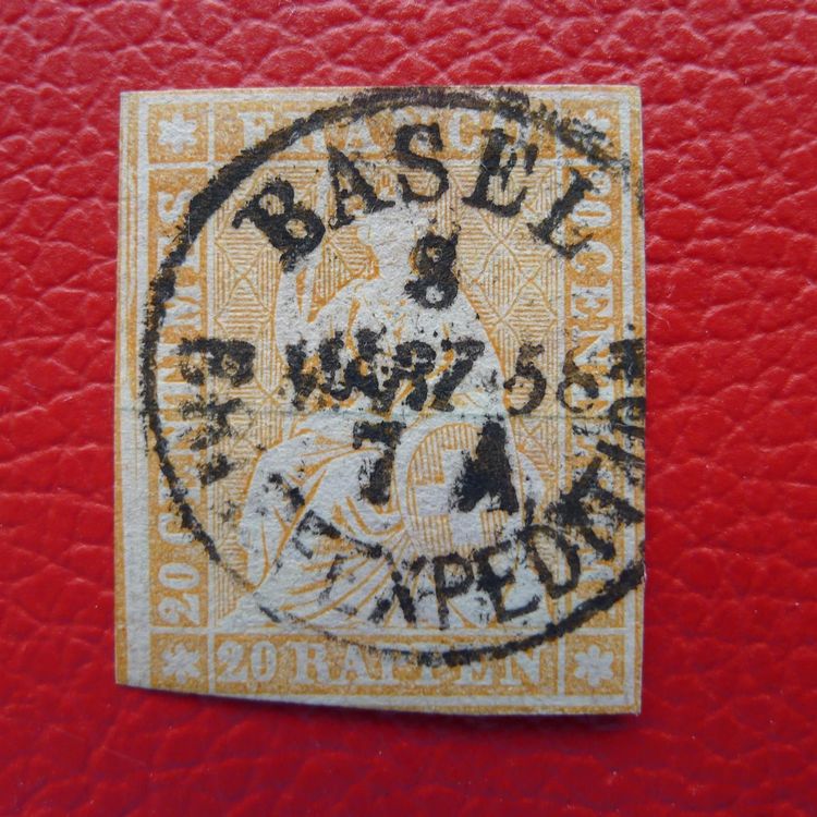 25F (25B1.m) mit Voll-Stempel von BASEL, Kat: 370.- (Gebraucht) in Sursee für CHF 35 – mit ...
