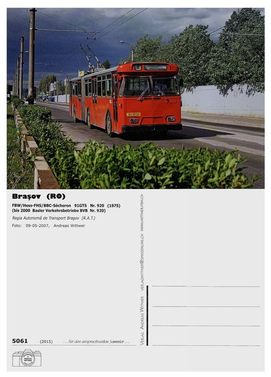 Basel BVB Braşov R.A.T. România Trolleybus FBW FHS 91GTS | Kaufen auf ...