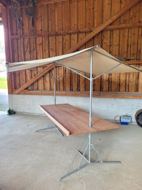 Marktstand Holz mit Sonnensegel 🍂🍂🍂 (Gebraucht) in Buch am Irchel für CHF 250 – nur Abholung auf ...