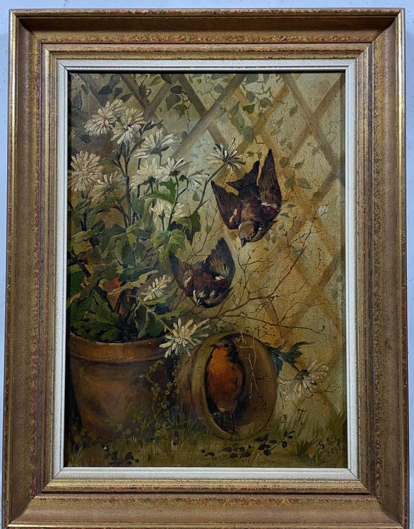 Antikes Stillleben Gemälde unleserlich Signiert | Kaufen auf Ricardo