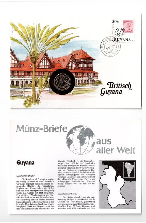 Britisch-Guyana_1985_Münzbrief mit Beschreibung (Gebraucht) in Hombrechtikon für CHF 1 – mit ...