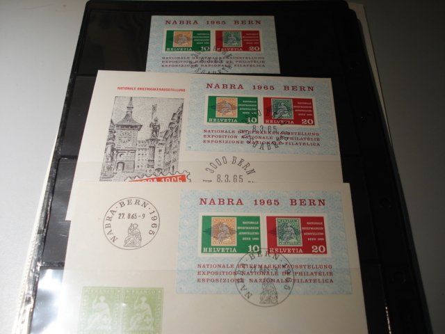Set Block NABRA 1965 Bern, 2 Briefe, 4 Blocks ET-o (Gebraucht) in ...