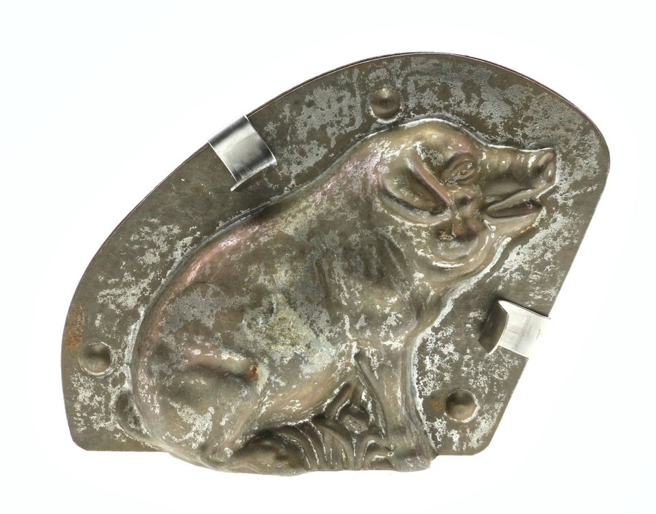 alte Schokoladengiessform sitzendes Schweinchen Form 2613 (Gebraucht ...