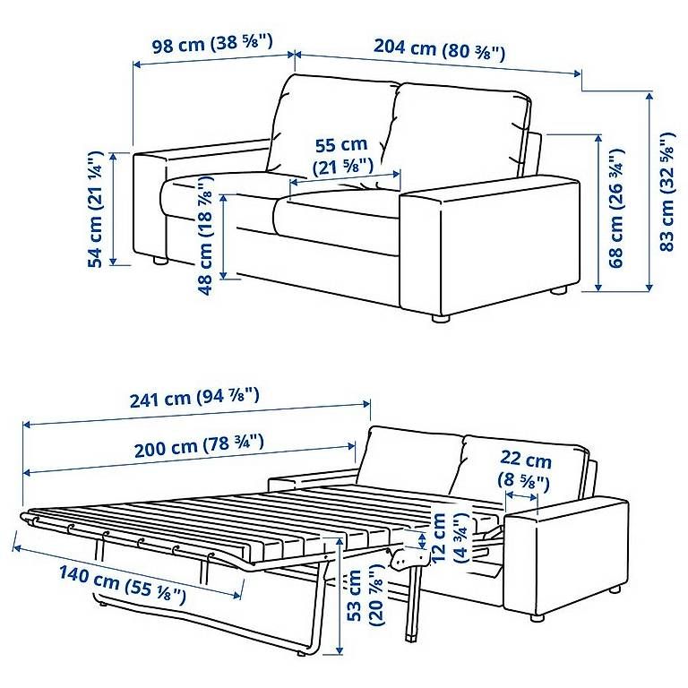 URGENT IKEA VIMLE Canapé 2 places convertible Gunnared beige (D ...