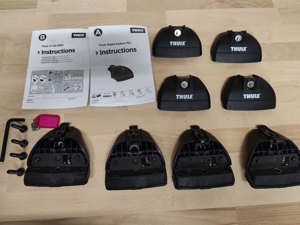 Thule Fuss VW Caddy Rapid 753 und Kit 183022 auch für Evo (Gebraucht ...