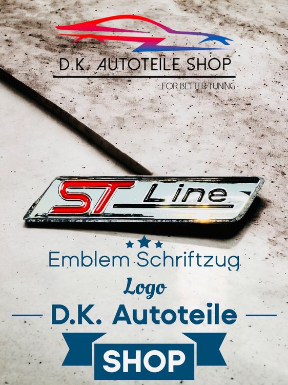 Ford ST Line Emblem Schriftzug Logo aus Metall in Chrom Neu (Neu und ...