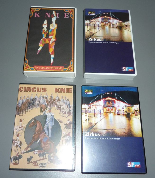 Circus Knie 2 x DVD und 2 x VHS Kassetten Zirkus Knie in OVP (Gebraucht ...