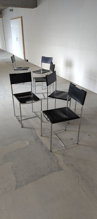 Set von 6 Lederstühlen, Giandomenico Belotti für Alias (Gebraucht) in ...