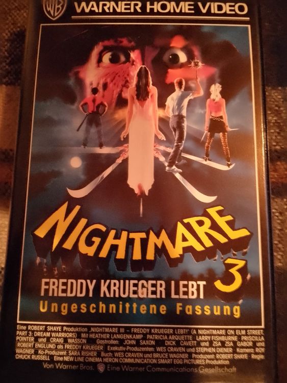 Nightmare 3 - Freddy Krueger lebt (USA 1987) Warner VHS 1988 | Kaufen ...