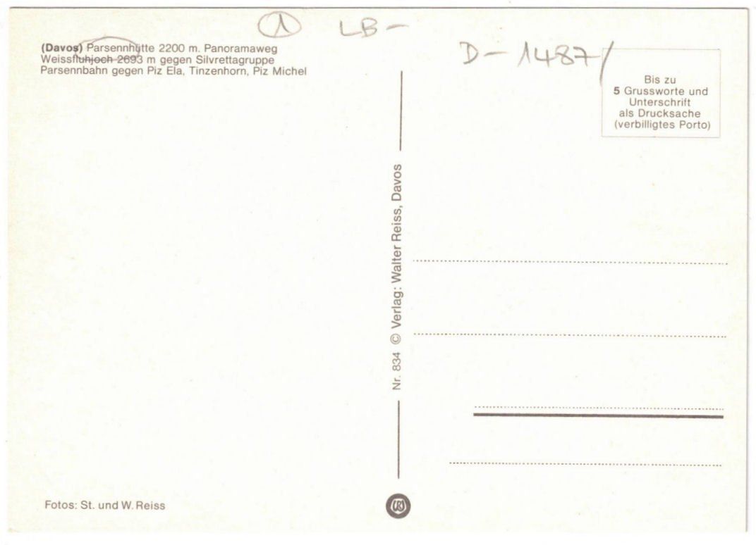 Davos - 4 Bild AK Parsenn (Gebraucht) in Binningen für CHF 1 – mit ...