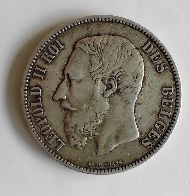 Pièce de 5 Francs Belges Léopold II - Argent 900 (1873) | Kaufen auf Ricardo