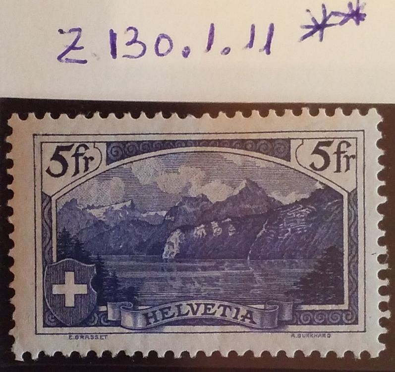 PL27) 130.1.11 Abart glänzender Gummi postfrisch Kt. 270.- (Neu (gemäss Beschreibung)) in Baden ...