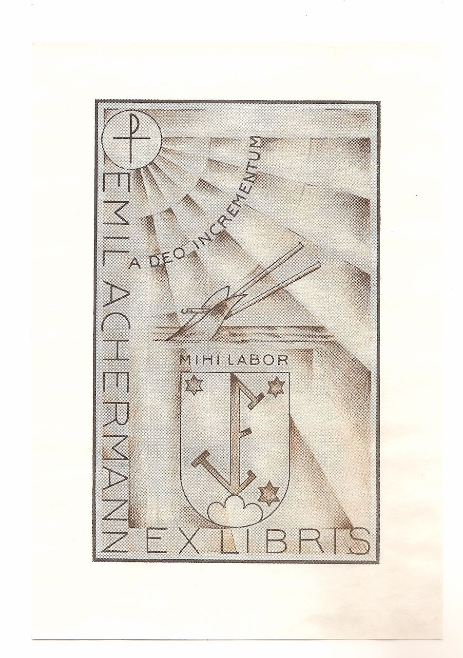 Ex libris héraldique ancien Hachemann, dessin original (D'occasion) à ...