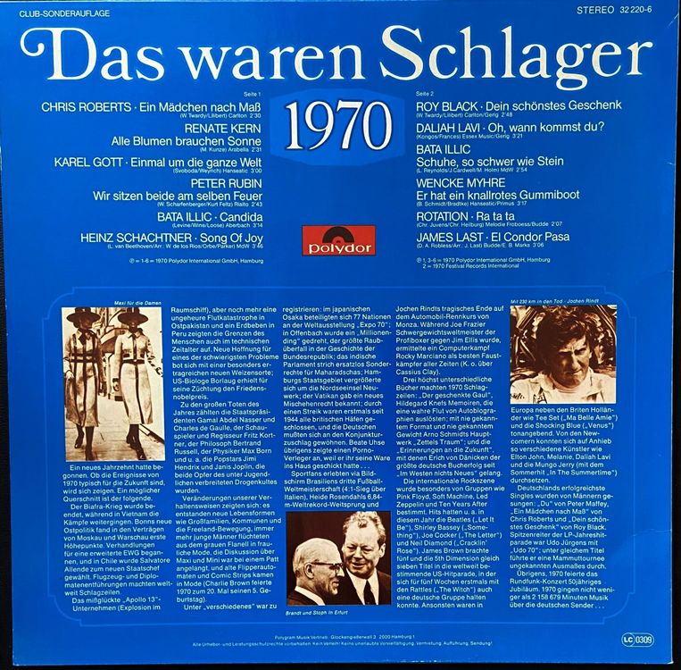 Schlager des Jahres 1970 - James Last, Wencke Myhre... (Gebraucht) in ...