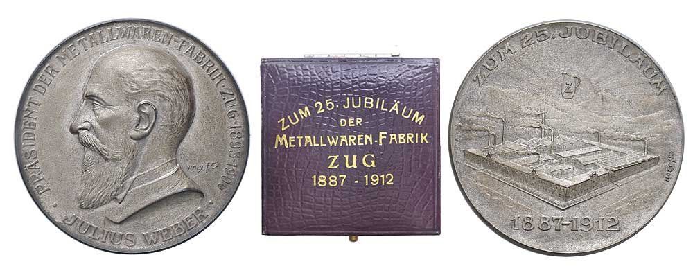 b- Zug, Silbermedaille 1912, Julius Weber, Metallwaren (Gebraucht) in ...