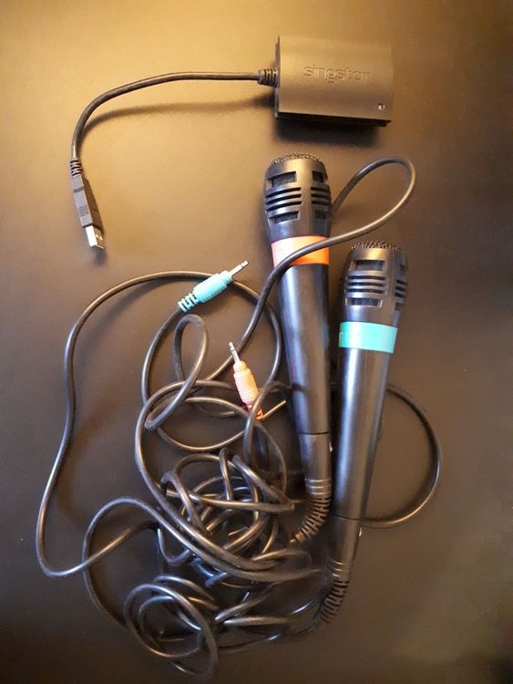 Playstation 2 PS2 - 2x original Singstar Mikrophone inkl USB (Gebraucht ...
