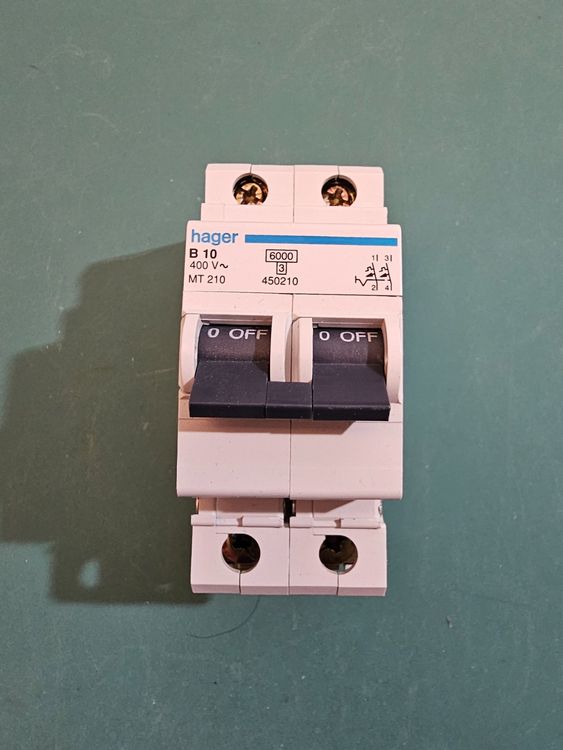 Hager Leitungsschutzschalter MT 210 10A 2P | Kaufen auf Ricardo
