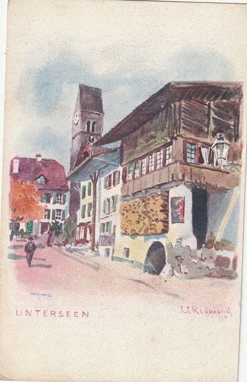 BE-Unterseen-Künstlerkarte signiert J.J.Redmond | Kaufen auf Ricardo