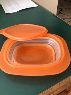 Tupperware Faltdose 850 ml orange, platzsparend | Kaufen auf Ricardo