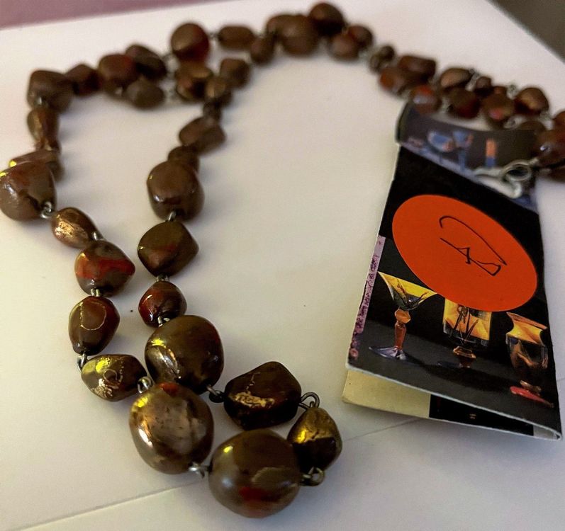 Halsglaskette vergoldet Angela 88 cm(C7) (Neu (gemäss Beschreibung)) in ...