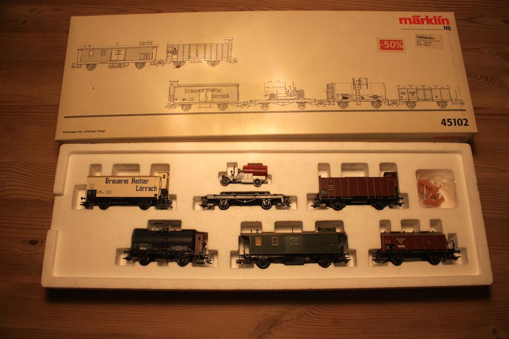 Märklin 45102, Güterwagen-Set "Geislinger Steige", H0 WS (Gebraucht) in ...