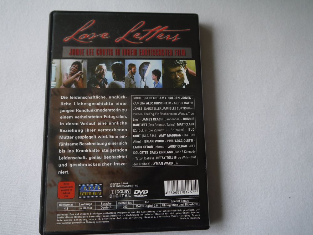 LOVE LETTERS(1983) -Jamie Lee Curtis- Special Uncut Edition (Gebraucht ...