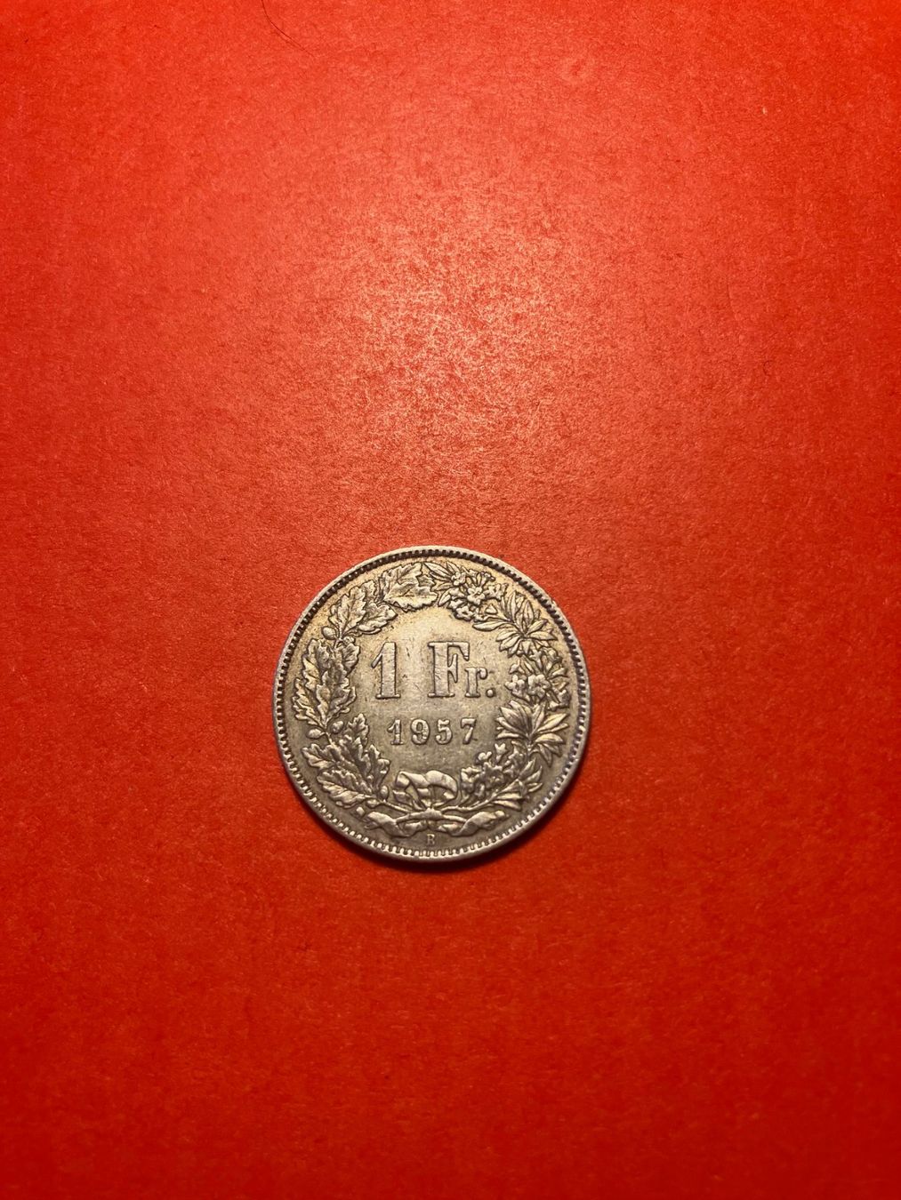 Schweiz 1 Franken 1957 – echte Silbermünze 835er – Helvetia (Gebraucht ...