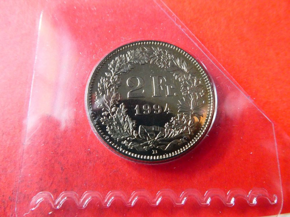 Schweiz 1994 B, 2 Franken - unzirkuliert (Neu (gemäss Beschreibung)) in Hinterforst für CHF 4 ...