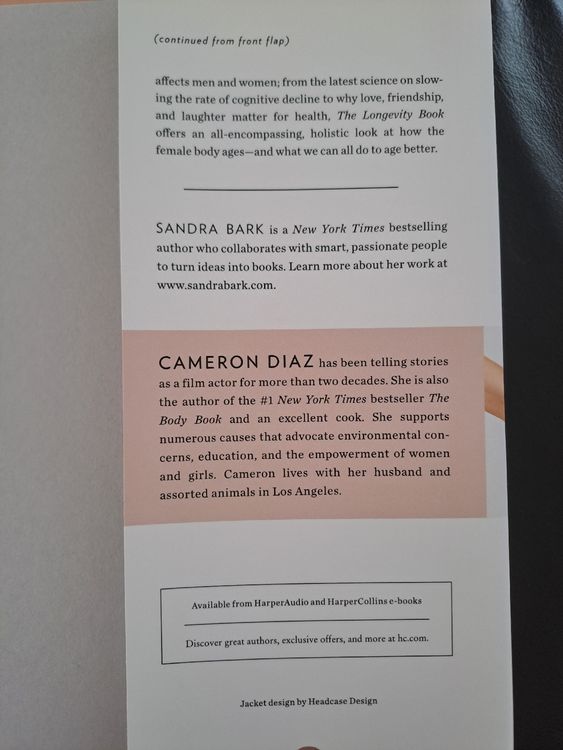 LONGEVITY BOOK Cameron Diaz & Sandra Bark | Kaufen auf Ricardo