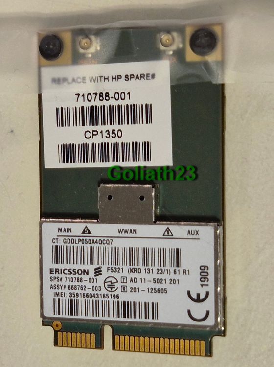 WWAN UMTS Modul Ericsson F5321 3G-Modem Karte für Laptops (Gebraucht ...