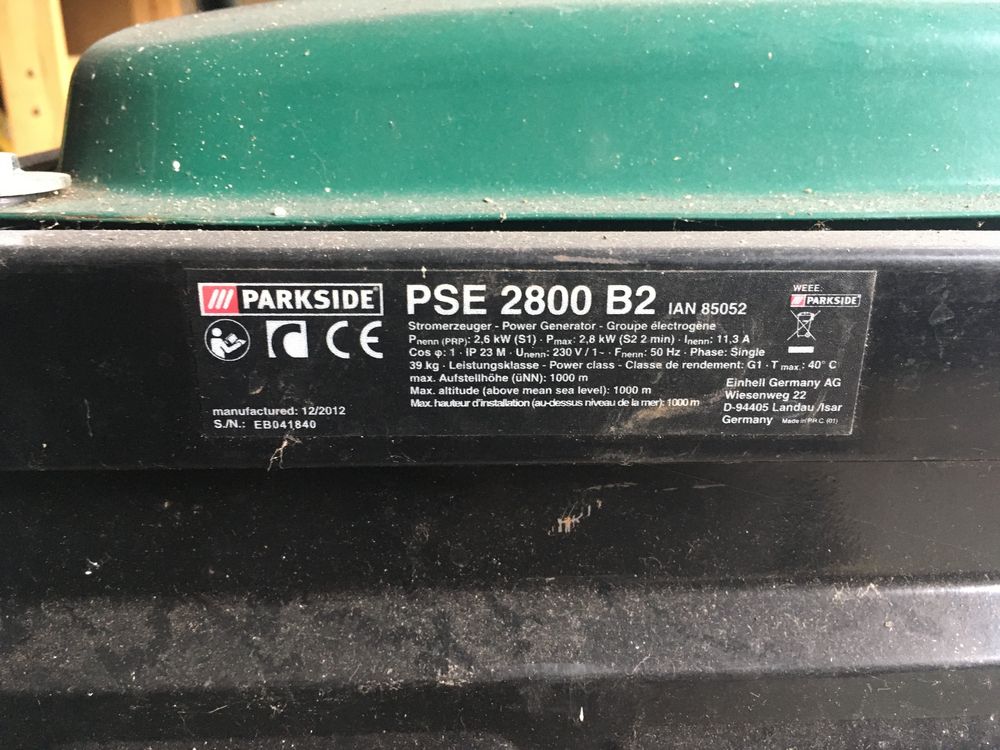 Strom-Generator Parkside (Gebraucht) in Auw für CHF 64 – nur Abholung ...