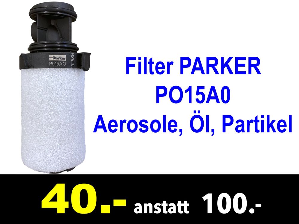 🔴 Filter PARKER PO15A0 Aerosole, Öl, Partikel /117B (Neu und ...