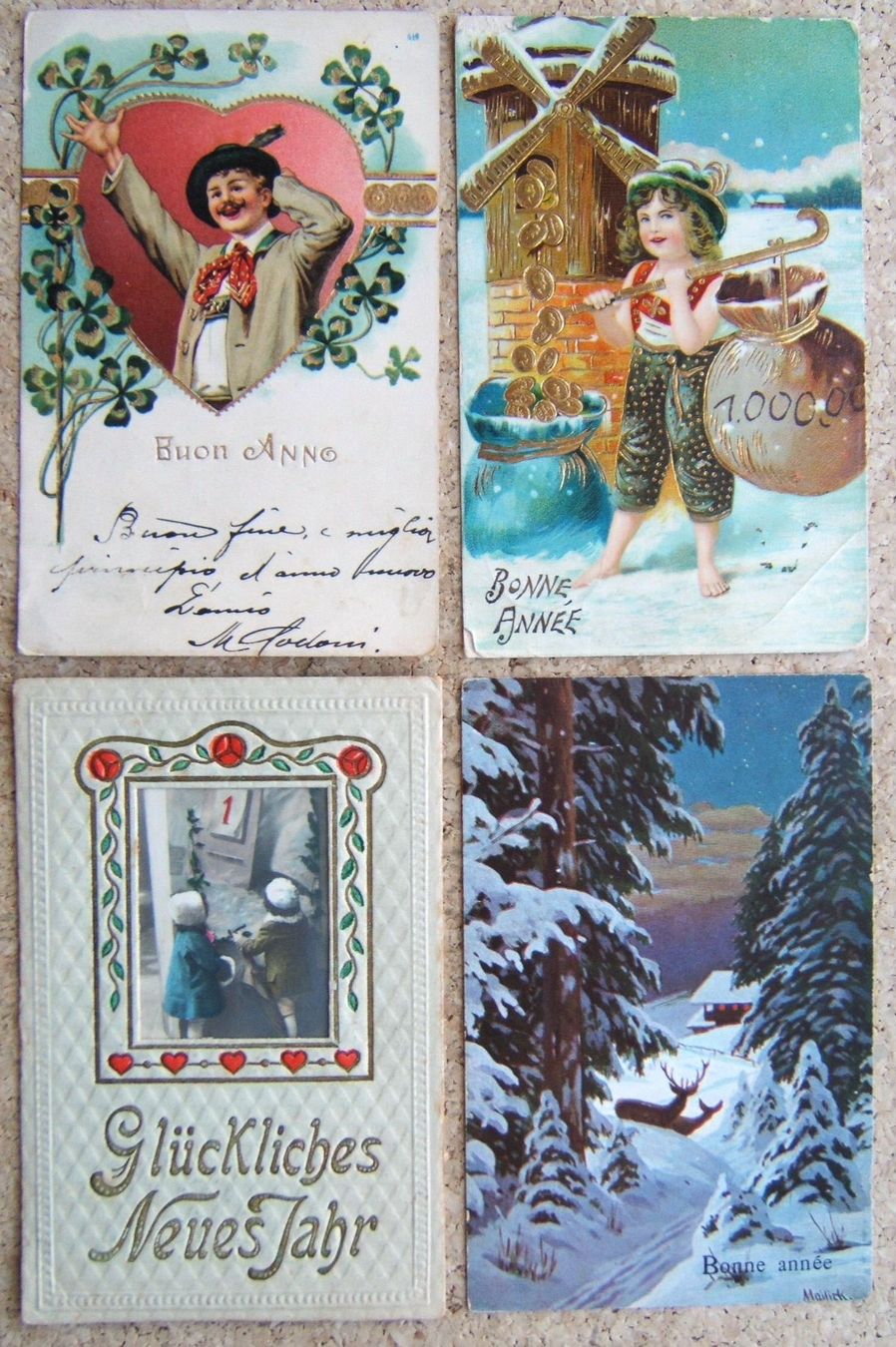 8 AK BONNE ANNÉE / NEUJAHR (STABSTEMPEL BIASCO) (Gebraucht) in Brunnen ...