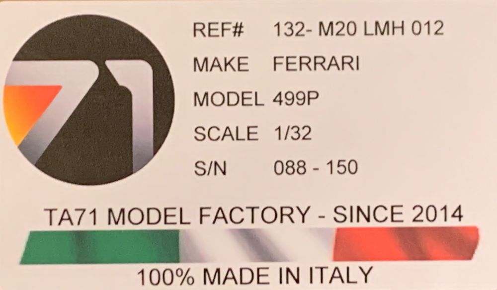 Ferrari 499P von TA71 Ref. N° 132-M20 LMH 012 Neu (Neu und ...