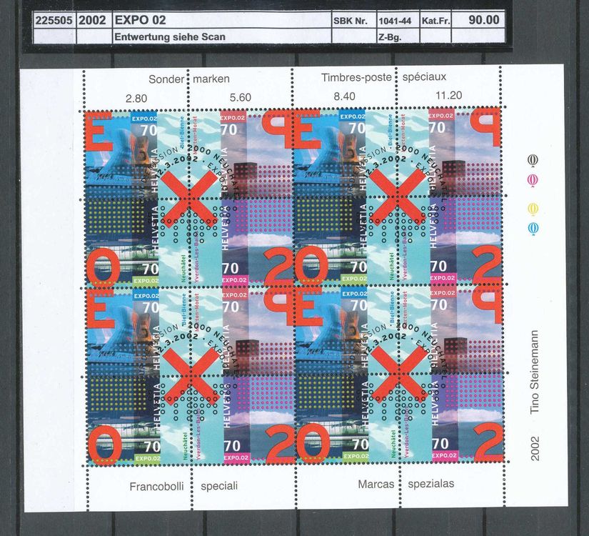 2002 EXPO 2002 - Zusammendruckbogen (Gebraucht) in Winterthur für CHF 25 – mit Lieferung auf ...