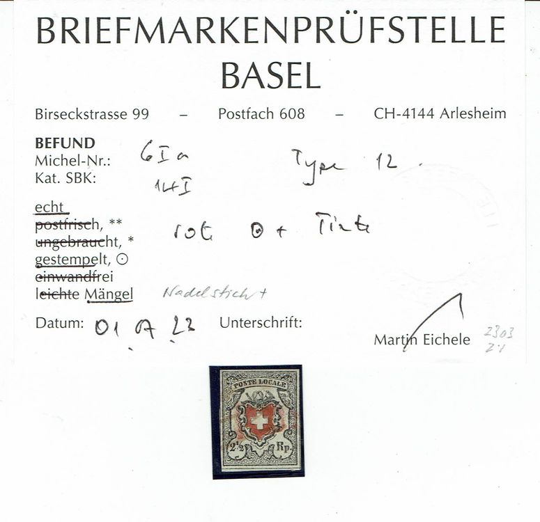 POSTE LOCALE 21/2RP 14I T12 STEMPEL ROT | Kaufen auf Ricardo