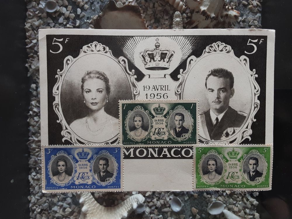 Postkarte Hochzeit Grace Kelly und Fürst Rainer III Monaco (Gebraucht ...