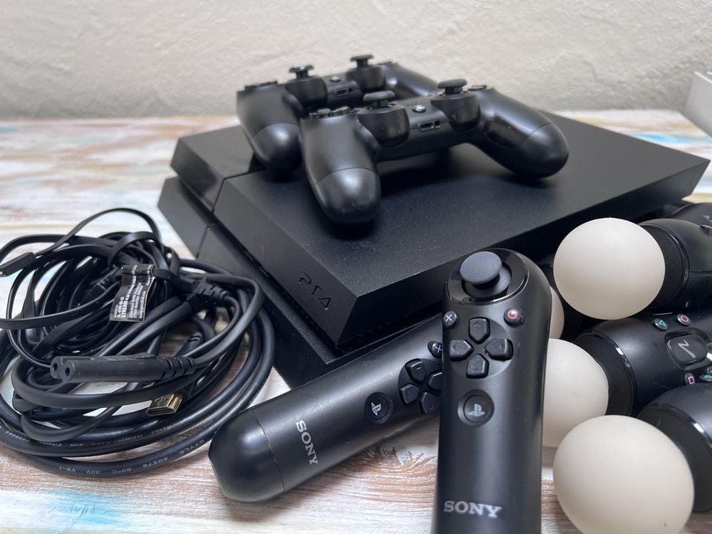 PS4 slim, 4x PS Move Controller, 2x Nav Controller, Kabel | Kaufen auf ...